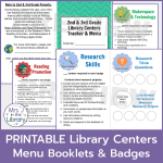 Printable Menu or Tracker Booklets for Library Centers Management | Mrs ...