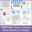 Printable Menu or Tracker Booklets for Library Centers Management | Mrs ...