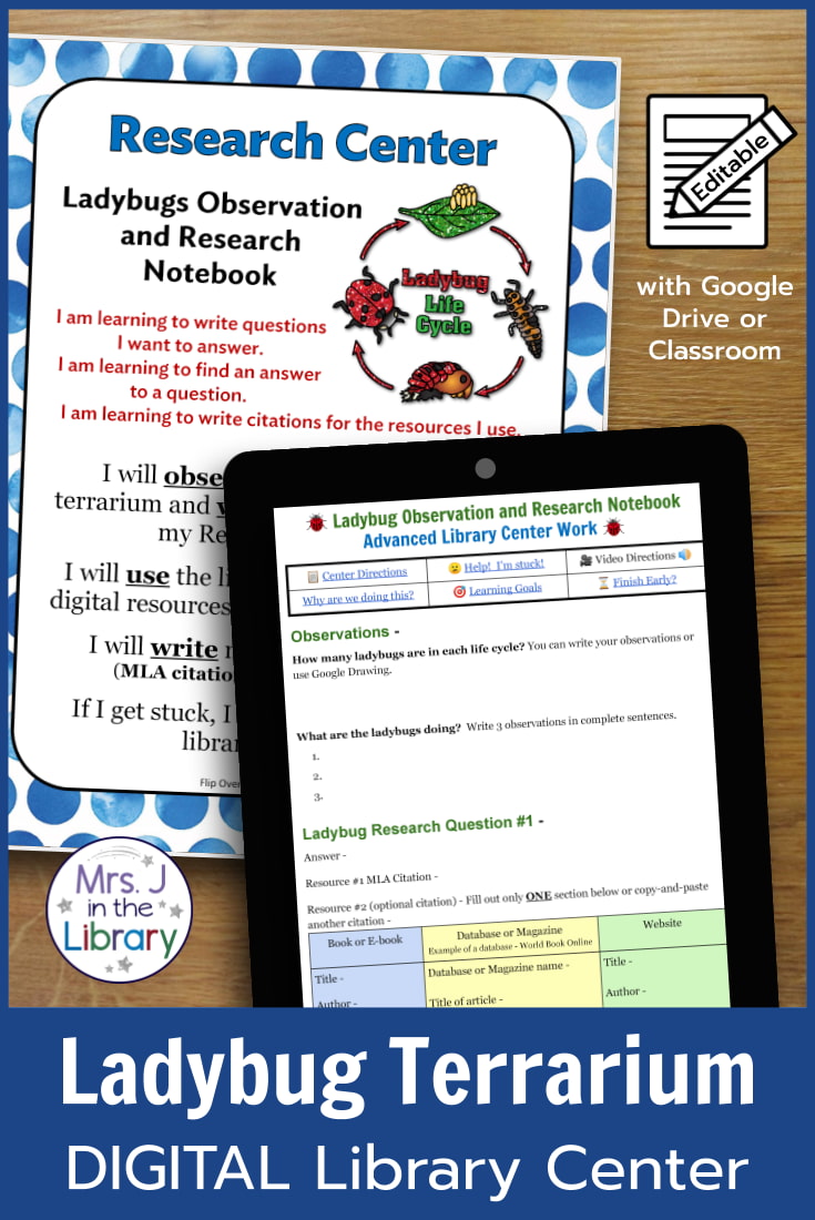 Ladybugs Research DIGITAL Library Center | Mrs. J in the Library