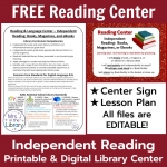 FREE Independent Reading Library Center | Mrs. J in the Library