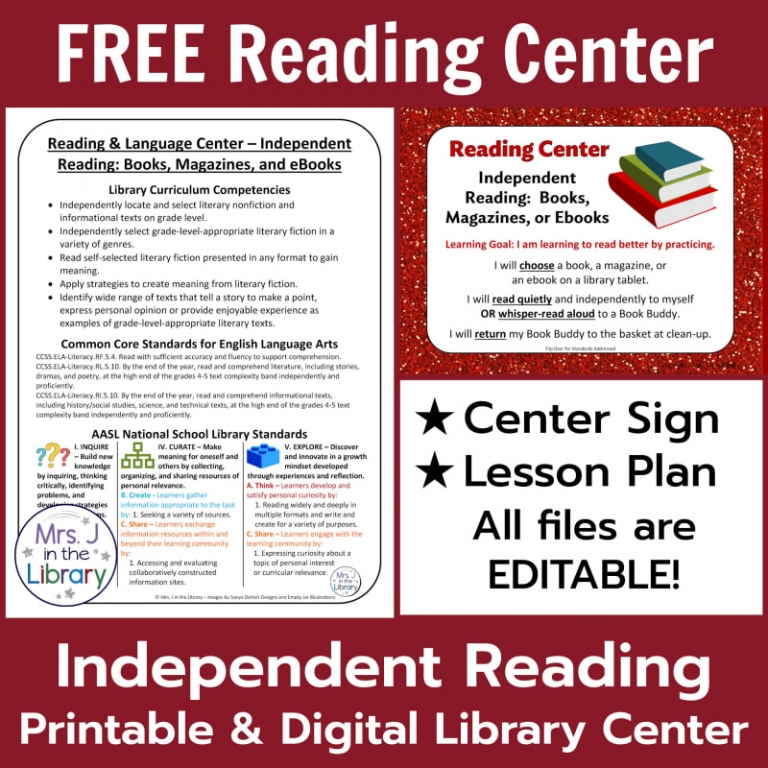 FREE Independent Reading Library Center | Mrs. J in the Library