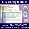 School Library Lesson Plan Templates BUNDLE | Mrs. J in the Library