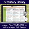 Secondary School Library Lesson Plan Templates | Mrs. J in the Library
