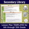 Secondary School Library Lesson Plan Templates | Mrs. J in the Library