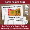 Library Quiz for Book Basics (Parts, Creators, Fiction & Nonfiction ...