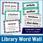 Superhero Theme Library Word Wall & Vocabulary Cards | Mrs. J in the ...