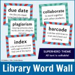 Superhero Theme Library Word Wall & Vocabulary Cards | Mrs. J in the ...