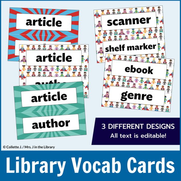 Superhero Theme Library Word Wall & Vocabulary Cards | Mrs. J in the ...