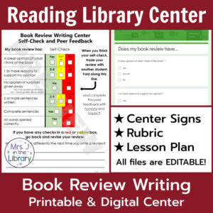 Online Book Review Writing Printable & Digital Library Center | Mrs. J ...
