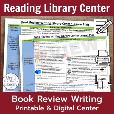 Online Book Review Writing Printable & Digital Library Center | Mrs. J ...