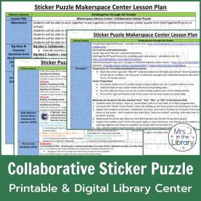 Collaborative Sticker Puzzle Makerspace Library Center | Mrs. J in the ...