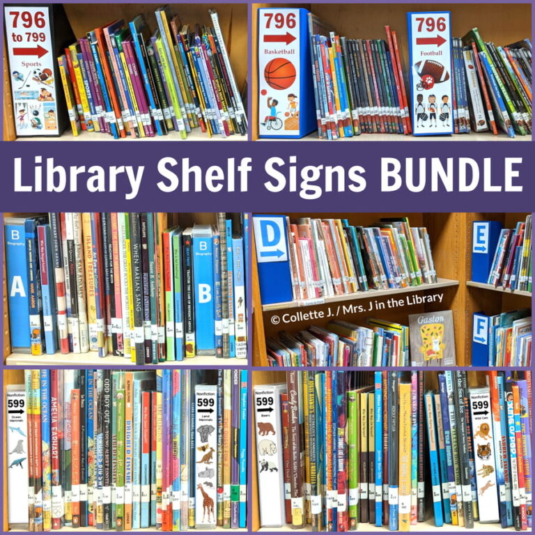 Library Shelf Signs BUNDLE to Transform Your Bookshelves | Mrs. J in ...