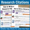 Citation Writing Help Sheets & Poster for Student Research | Mrs. J in ...