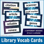 Outer Space Theme Library Word Wall & Vocabulary Cards | Mrs. J in the ...