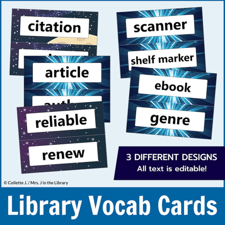 Outer Space Theme Library Word Wall & Vocabulary Cards | Mrs. J in the ...