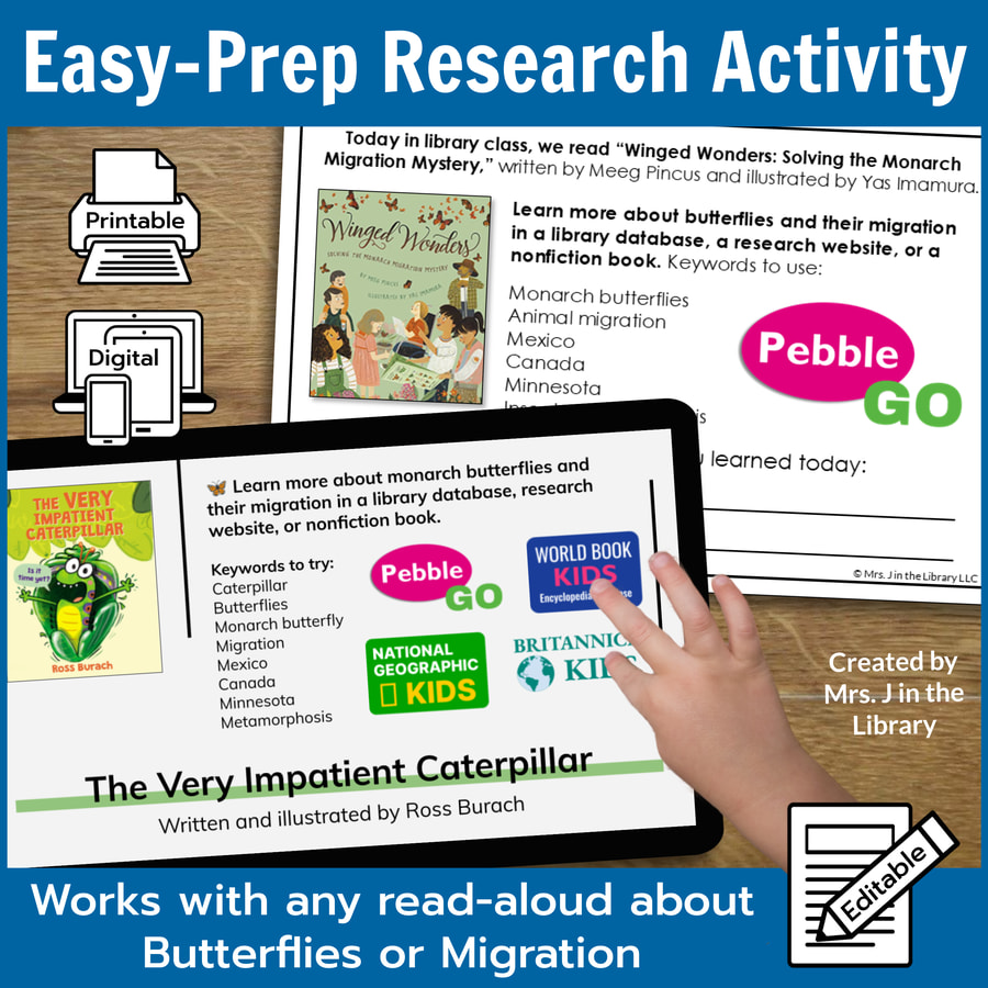 Butterflies: One-Class Research Library Activity & Read-aloud Lesson ...