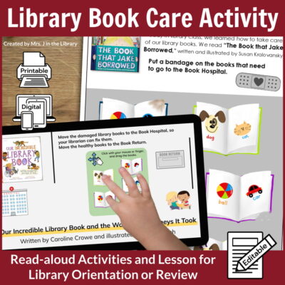 K-2 Elementary Book Care Read-aloud Activities & Lesson | Mrs. J in the ...